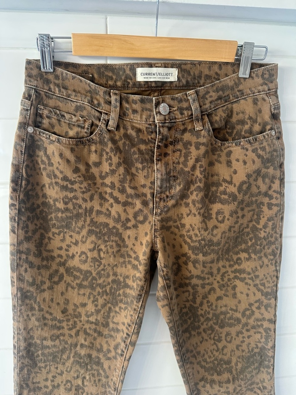 Current/Elliott | Jeans | Currentelliott Leopard Print Jeans | Poshmark